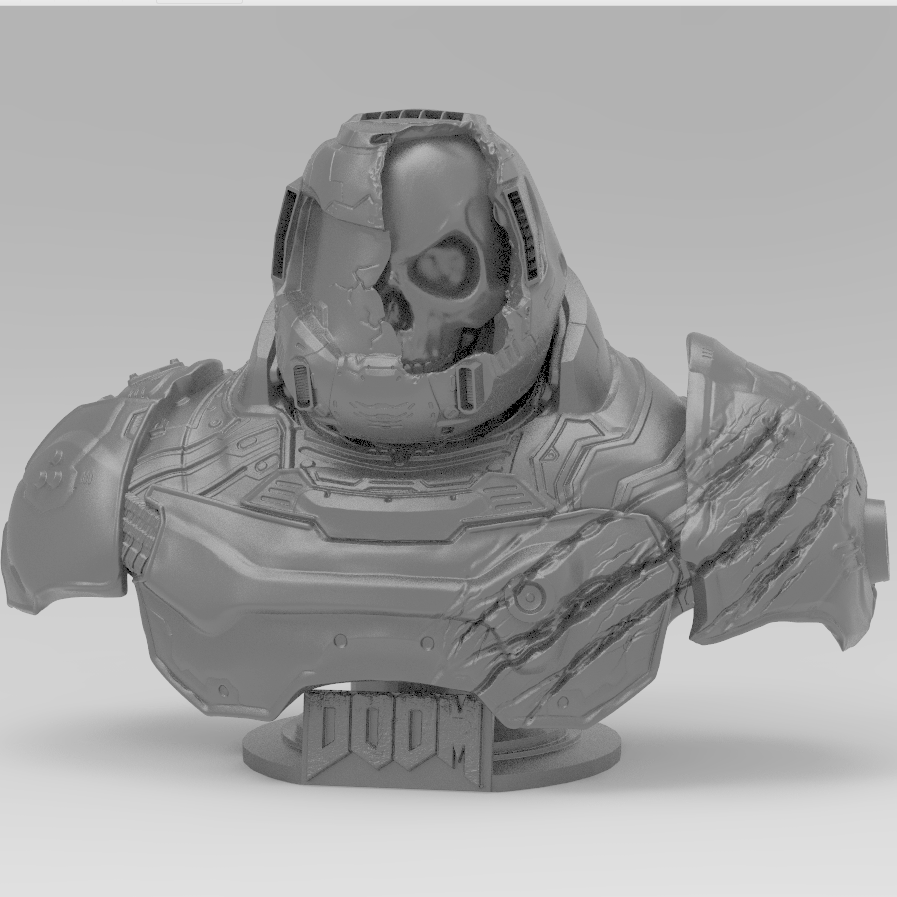 STL file DOOM SLAYER skull 💀・Template to download and 3D print・Cults