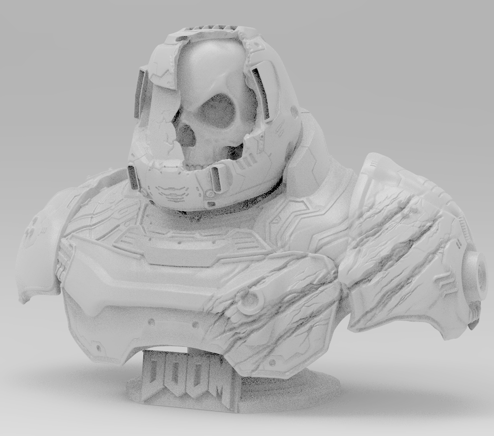 STL file DOOM SLAYER skull 💀・Template to download and 3D print・Cults