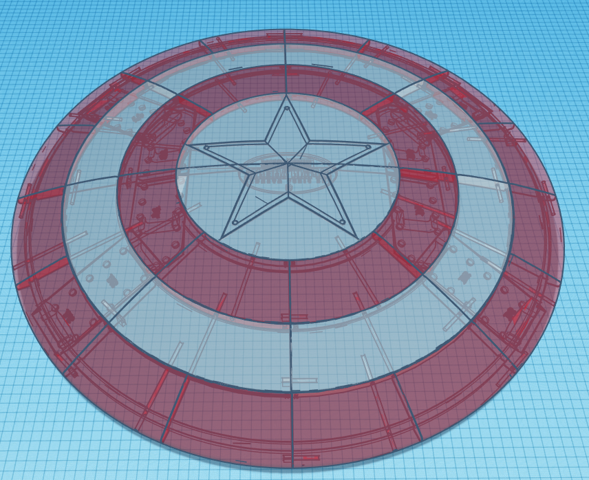 Free 3D file Captain America Shield 60cm diameter for small printers ...