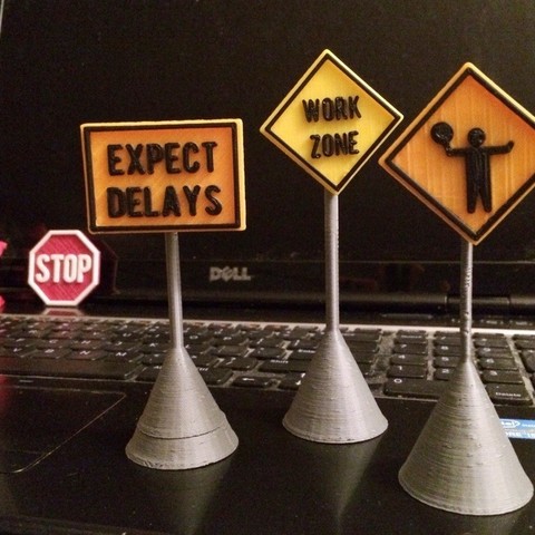 Download free STL Road Signs for your desk (on a post), lapel (pins ...