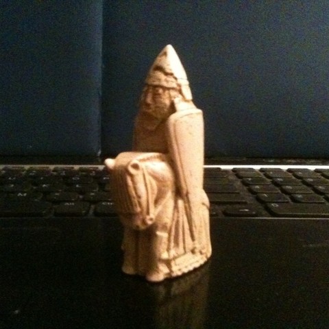 Download free STL file Lewis Chessmen - Knight • 3D printing template ...