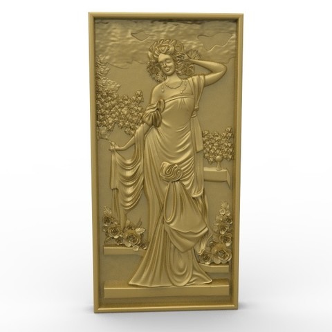 Download free STL file Renaissance lady in a garden ・ Cults