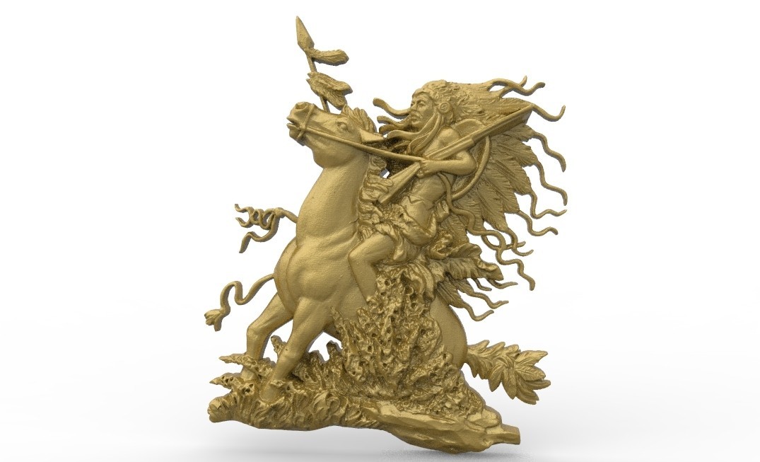 Free STL file Native american warrior indian on a horse 🐎・3D printer ...
