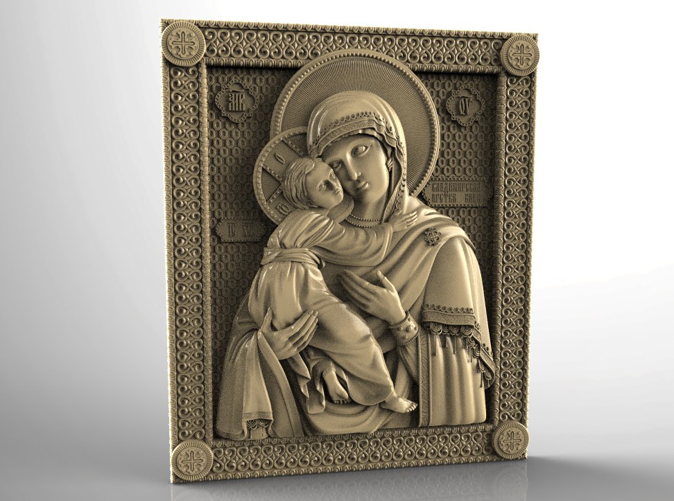 Free STL file Religious icon cnc art 3D model vladimirskaja・3D ...