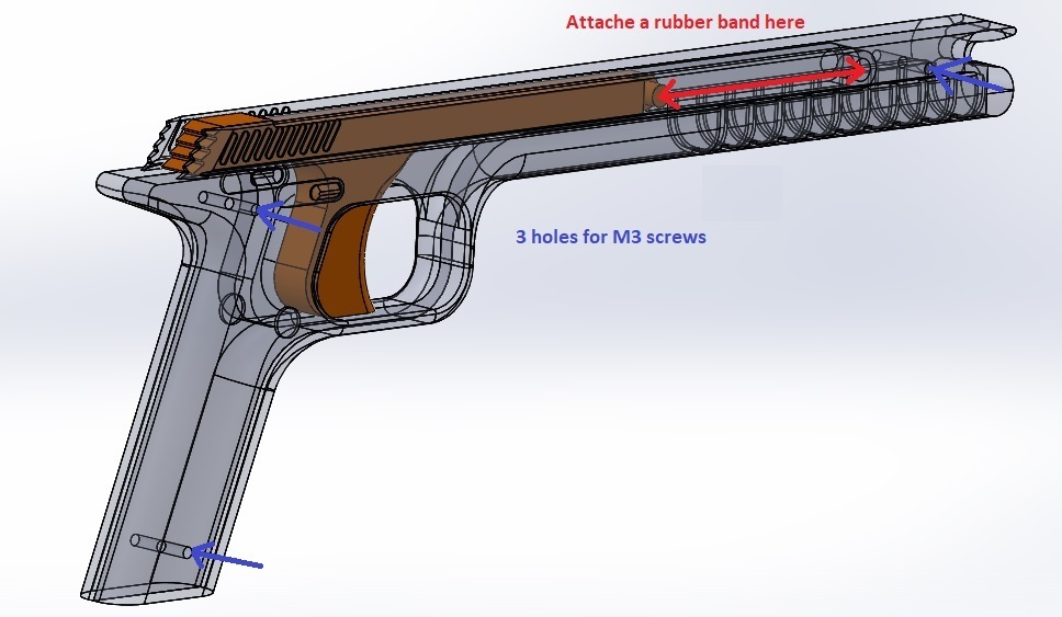Fichier STL Rubberband gun・Design imprimable en 3D à télécharger・Cults