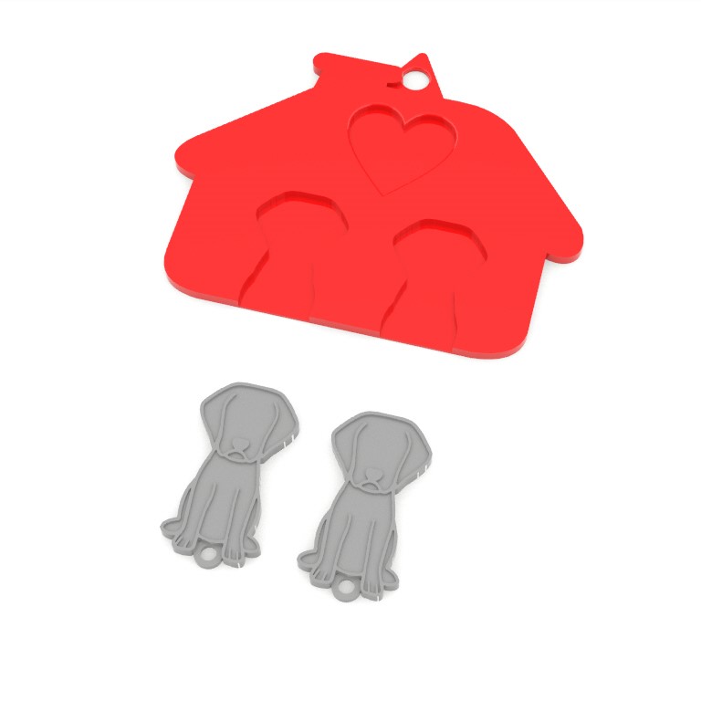 STL file KEYS HANGER | dog family・Design to download and 3D print・Cults