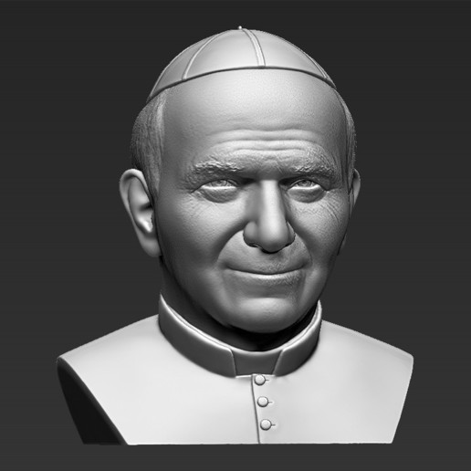 Download STL file Pope John Paul II bust ready for full color 3D ...