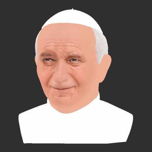 Download STL file Pope John Paul II bust ready for full color 3D ...