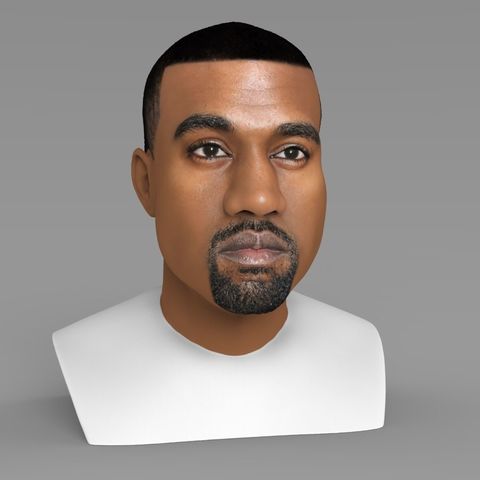 Download STL file Kanye West bust ready for full color 3D printing • 3D ...