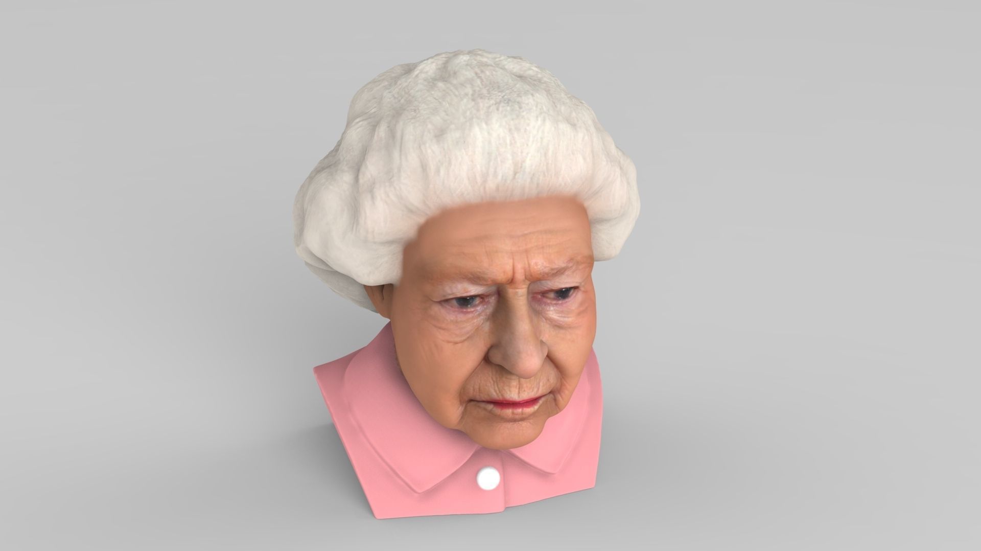 STL file Queen Elizabeth II bust ready for full color 3D printing・3D ...