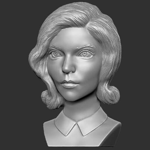 Download STL file Beth Harmon from Queens Gambit bust 3D printing ready ...