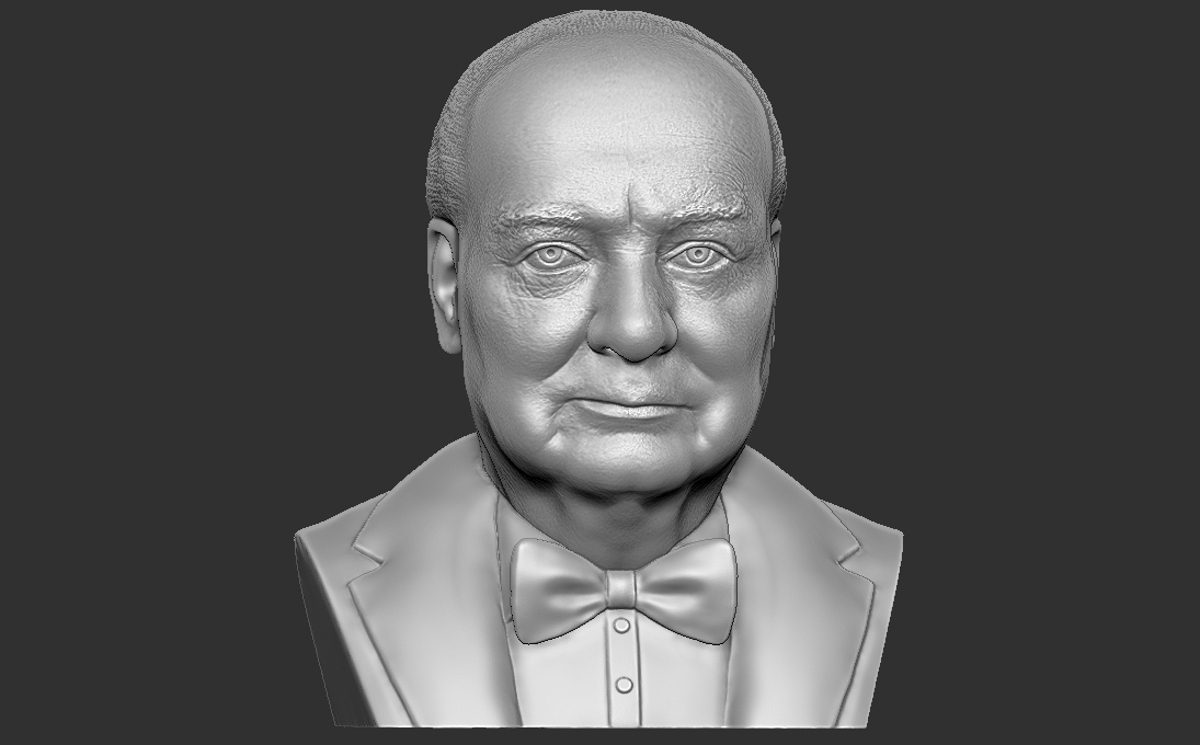 STL file Winston Churchill bust 3D printing ready stl obj 👤・3D printer ...