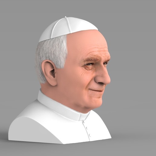 Download STL file Pope John Paul II bust ready for full color 3D ...