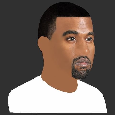 Download STL file Kanye West bust ready for full color 3D printing • 3D ...