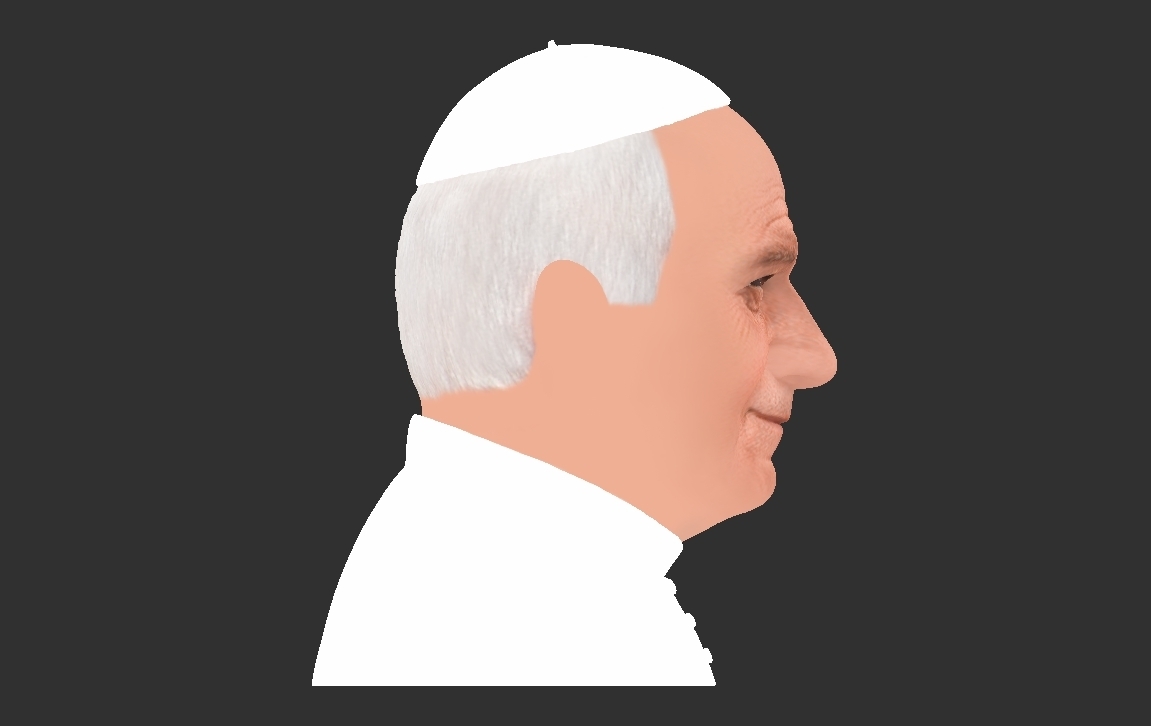 Download STL file Pope John Paul II bust ready for full color 3D ...