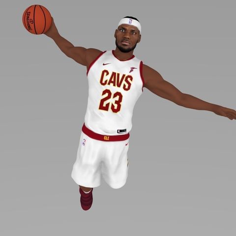 Download 3D printer files Lebron James ready for full color 3D printing ...