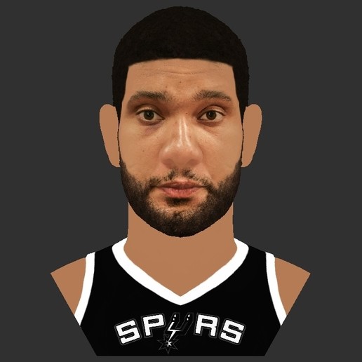Download 3D printer designs Tim Duncan bust ready for full color 3D ...