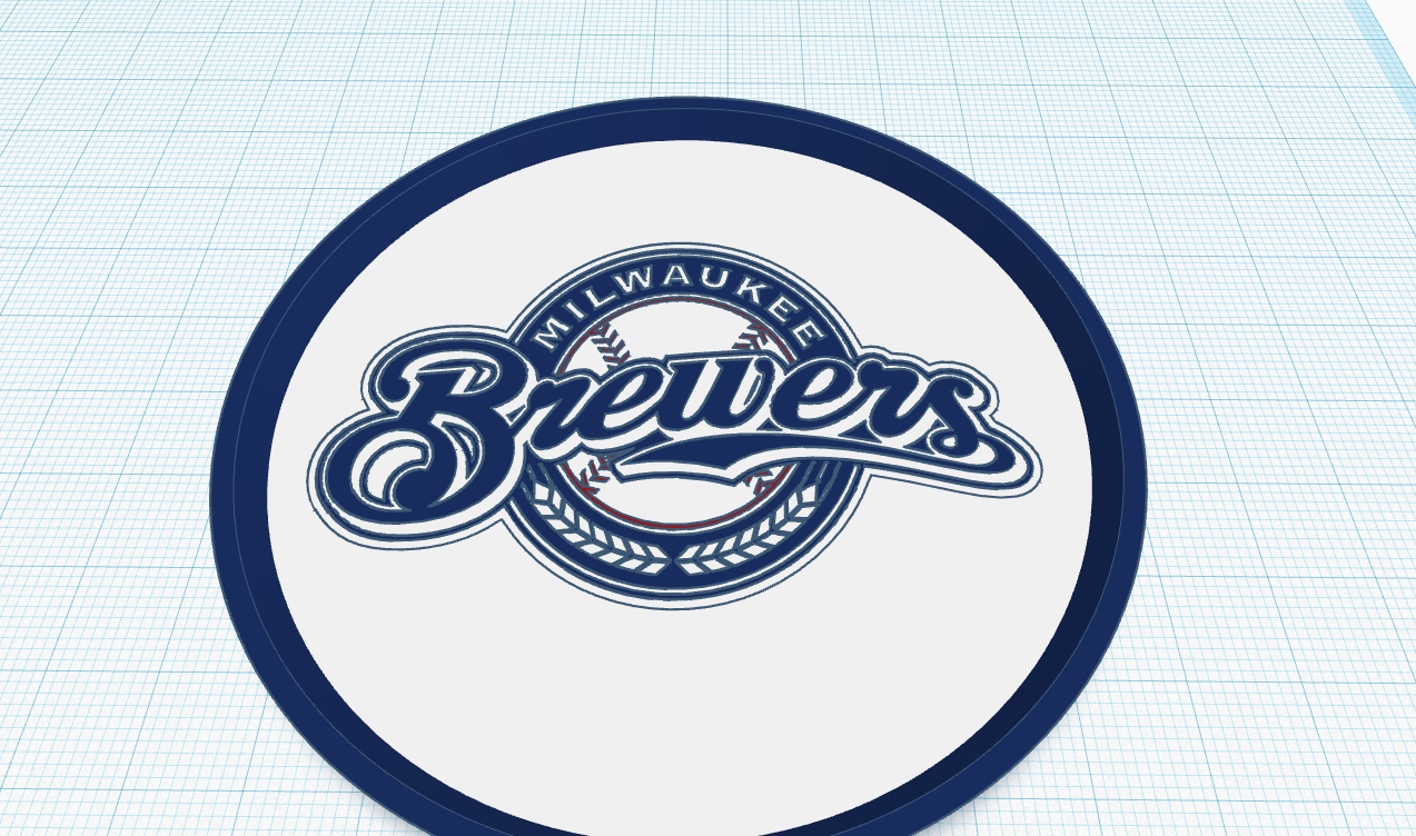 STL file Milwaukee Brewers Coaster・3D print object to download・Cults