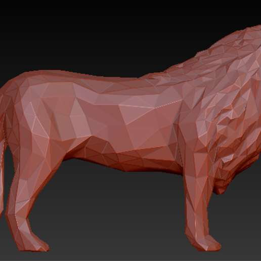 Download free OBJ file low poly lion • 3D printable design ・ Cults