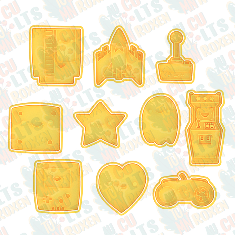 3D file Retro gaming cookie cutter set of 16・3D printer design to ...