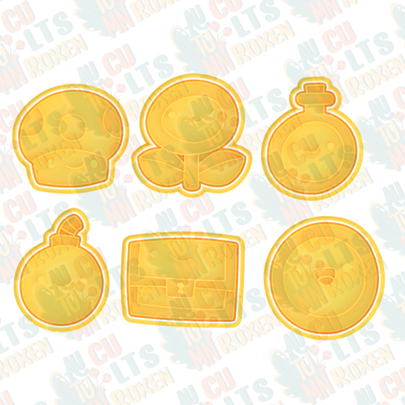 3D file Retro gaming cookie cutter set of 16・3D printer design to ...