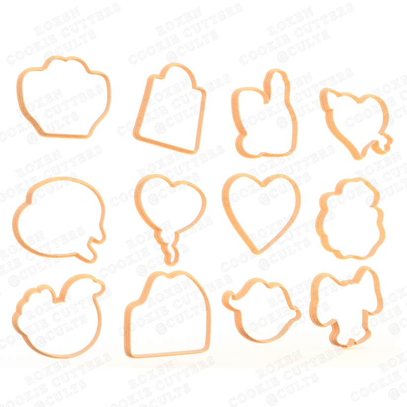 3D file Wedding cookie cutter set of 20・Template to download and 3D ...