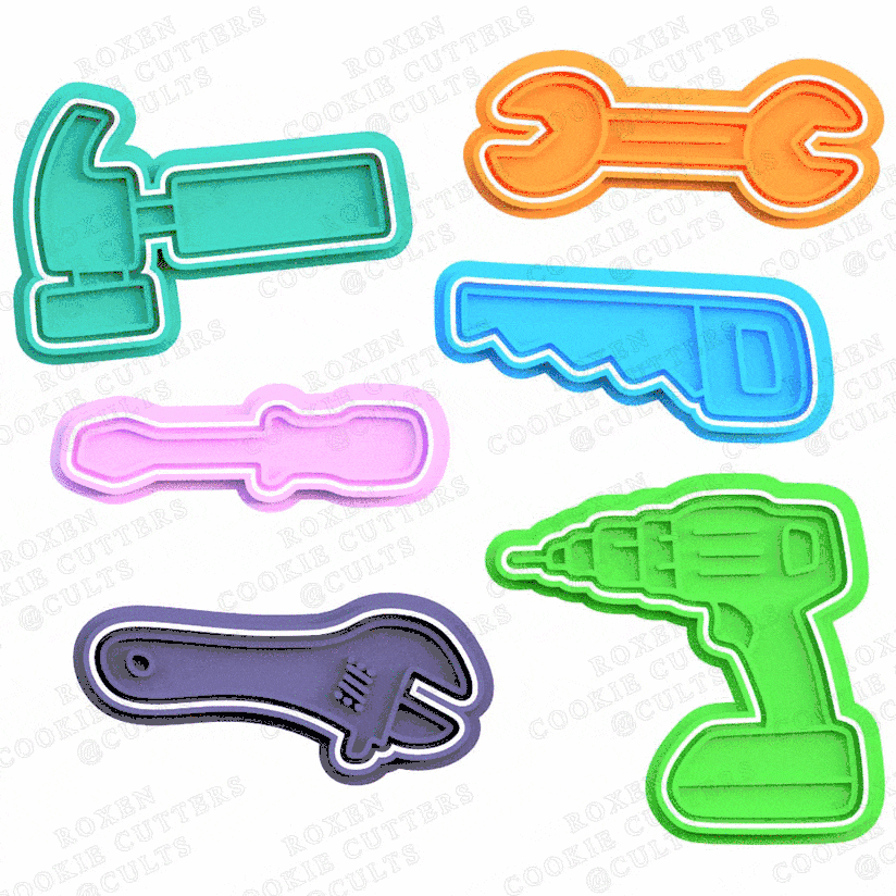 3D file Tools cookie cutter set of 6・3D printable model to download・Cults