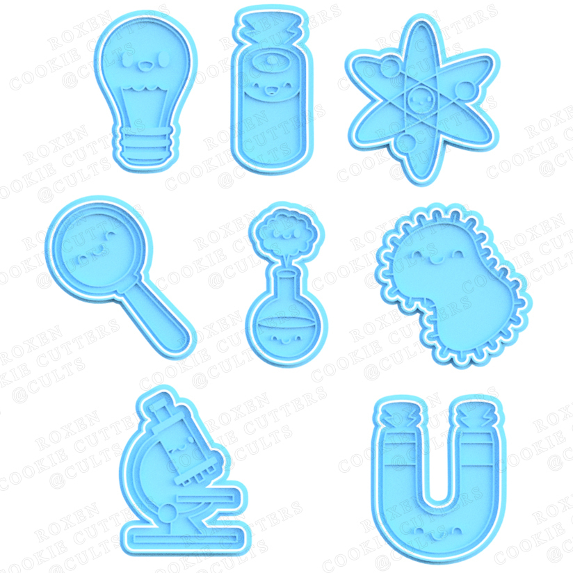 3D file Science cookie cutter set of 8・3D print design to download・Cults