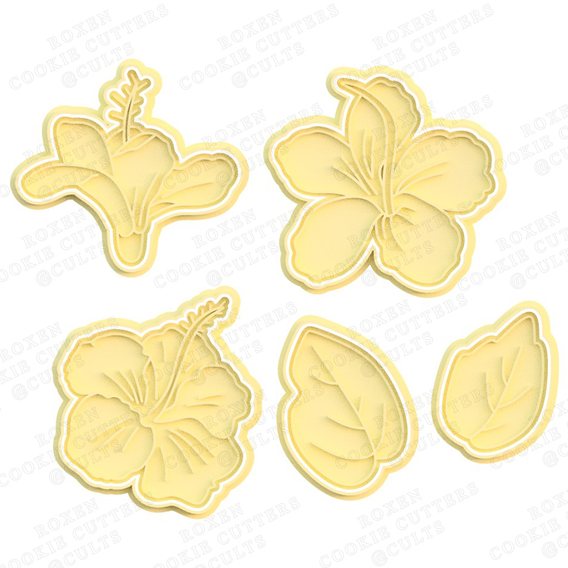 Fichier 3D Ensemble de 5 moules à biscuits pour hibiscus・Modèle à ...