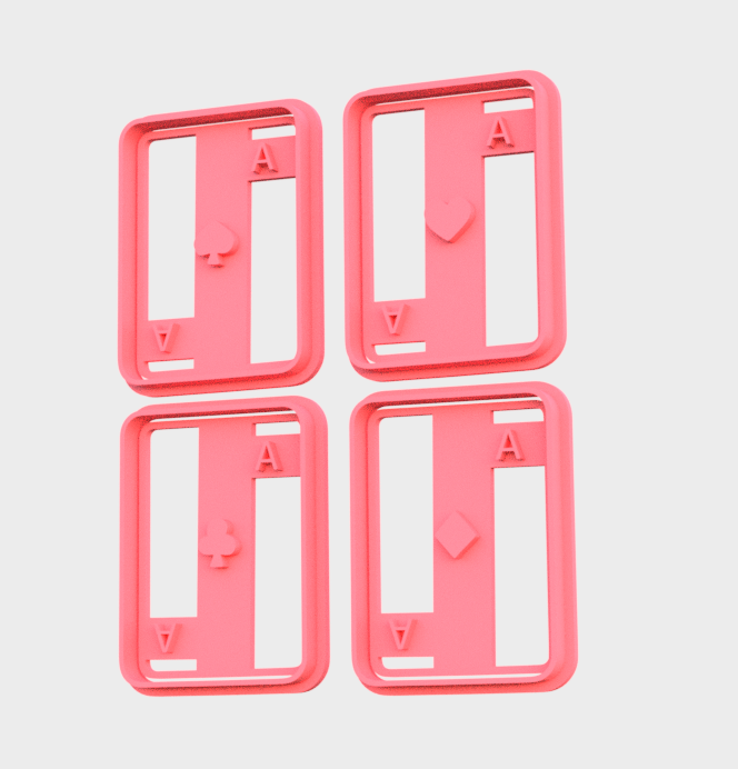 3D file Card cookie cutter set of 4・Model to download and 3D print・Cults