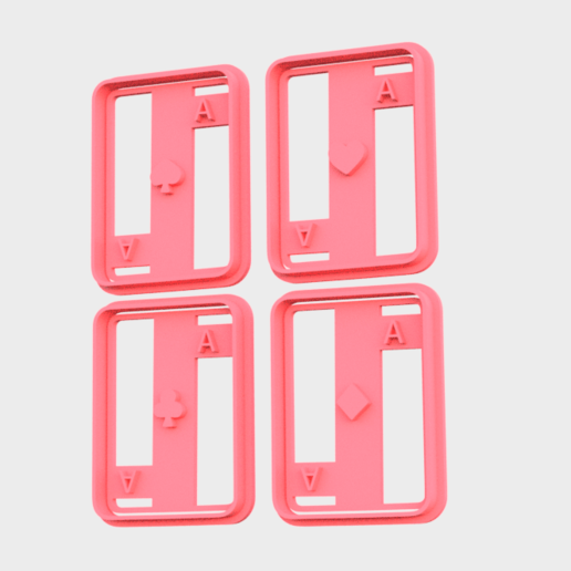 Download 3D printing templates Card cookie cutter set of 4 ・ Cults