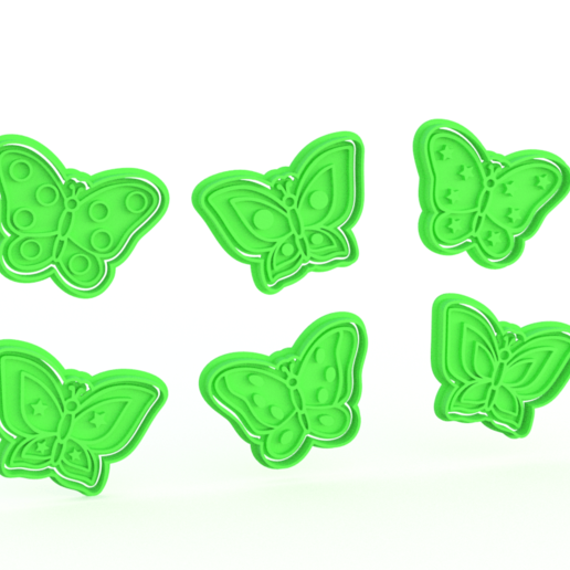 Download STL file Butterflies cookie cutter set of 6 • 3D printing ...