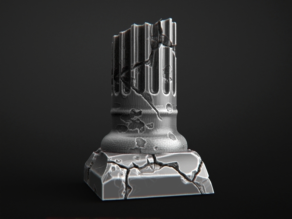 Free OBJ file Column destroyed・3D printing model to download・Cults