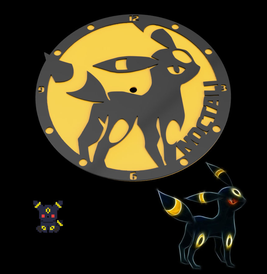 STL file Pokemon Noctali Clock・3D printable design to download・Cults