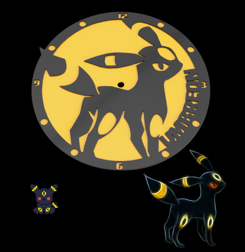 STL file Umbreon Clock Pokemon・3D printing model to download・Cults