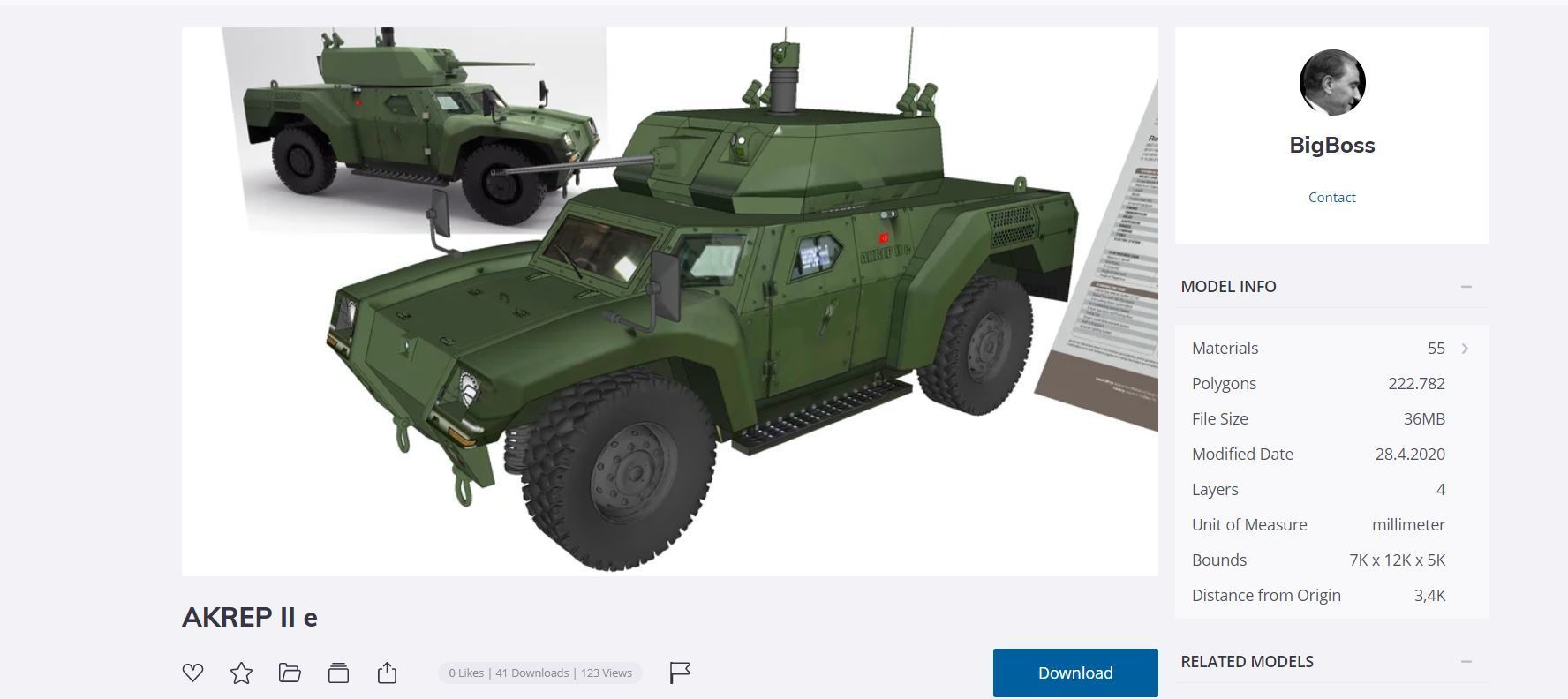 Free STL file Otokar Akrep 2 II・Model to download and 3D print・Cults