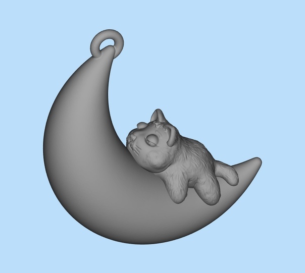 Free 3D file cat on the moon・3D printer model to download・Cults