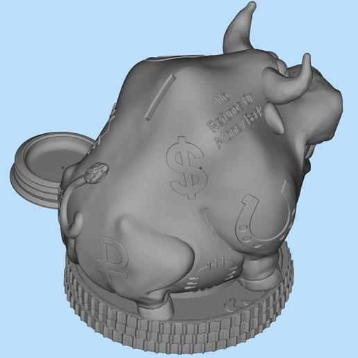 Download free STL file Piggy bank bull 2021 • 3D printable design ・ Cults