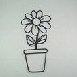 Download 3D printer model Simple 2D Flower in Pot - Wall Art - Gift ・ Cults