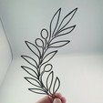 Download STL file 2D Olive Tree Branch - Flower Decor - Wall art • 3D ...