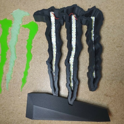 Download free STL file Monster Energy LED Sign • 3D printing template ...
