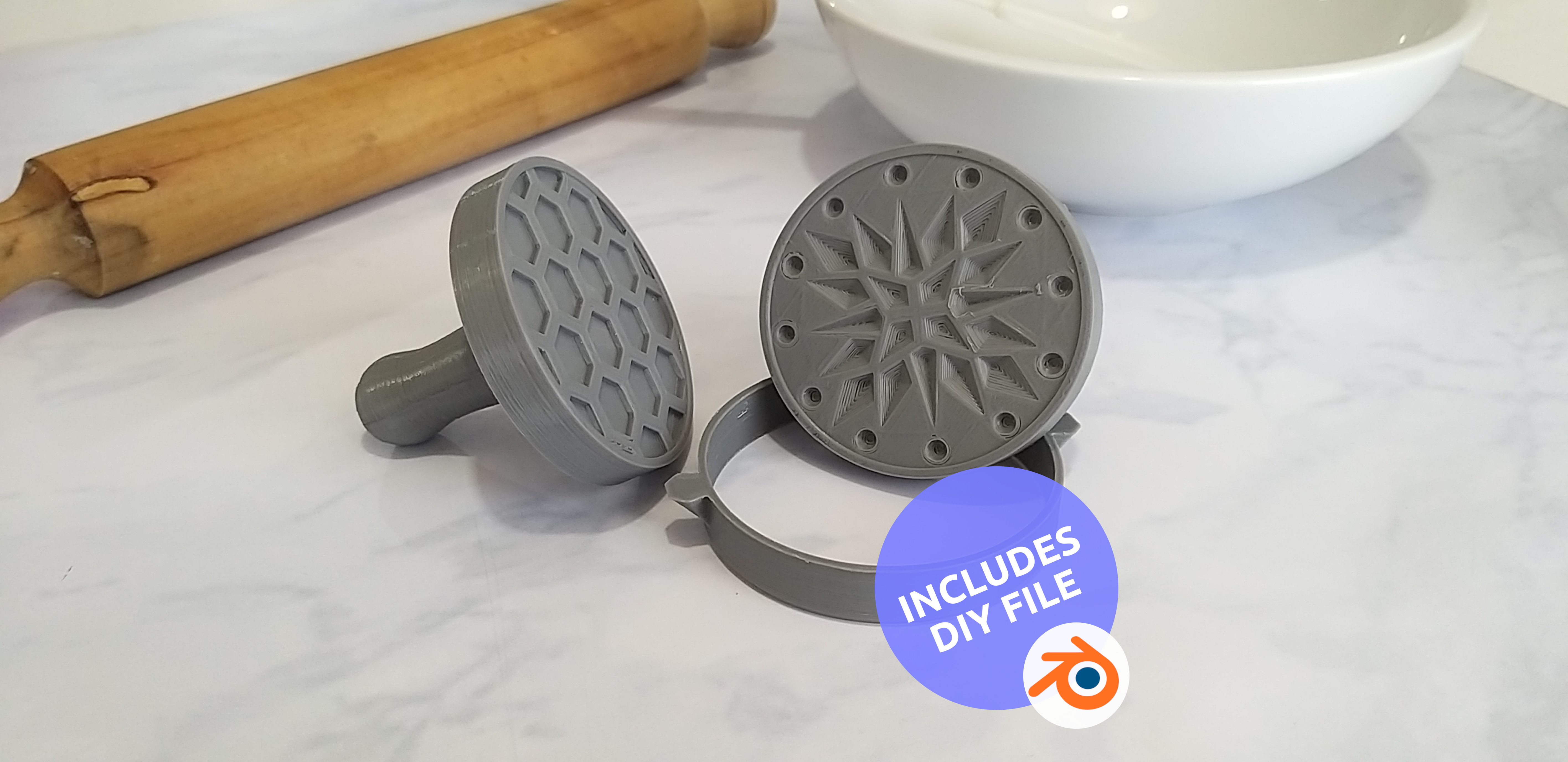 STL file Cookie Stamps + cutter (includes DIY file)・3D printable model ...
