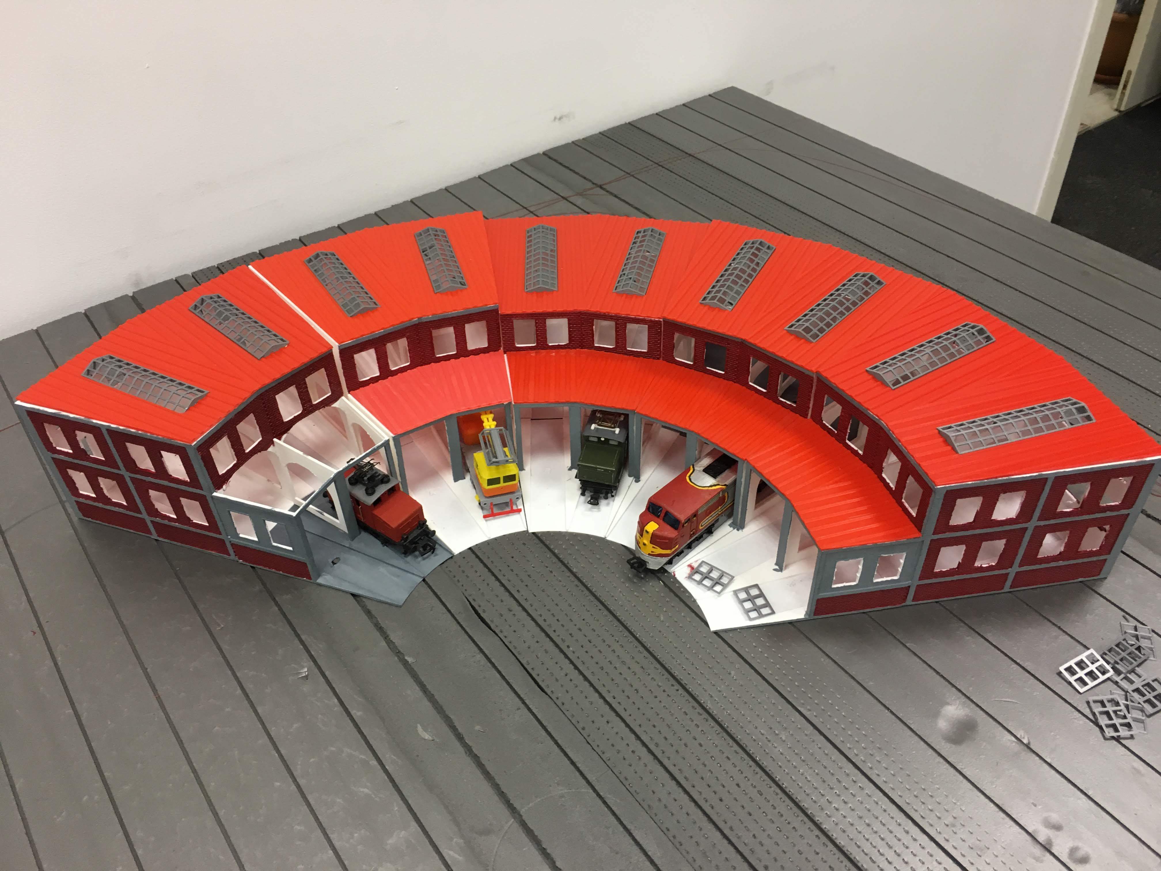 Free STL file 1:87 HO scale train depot with turntable 🚆・3D printing ...