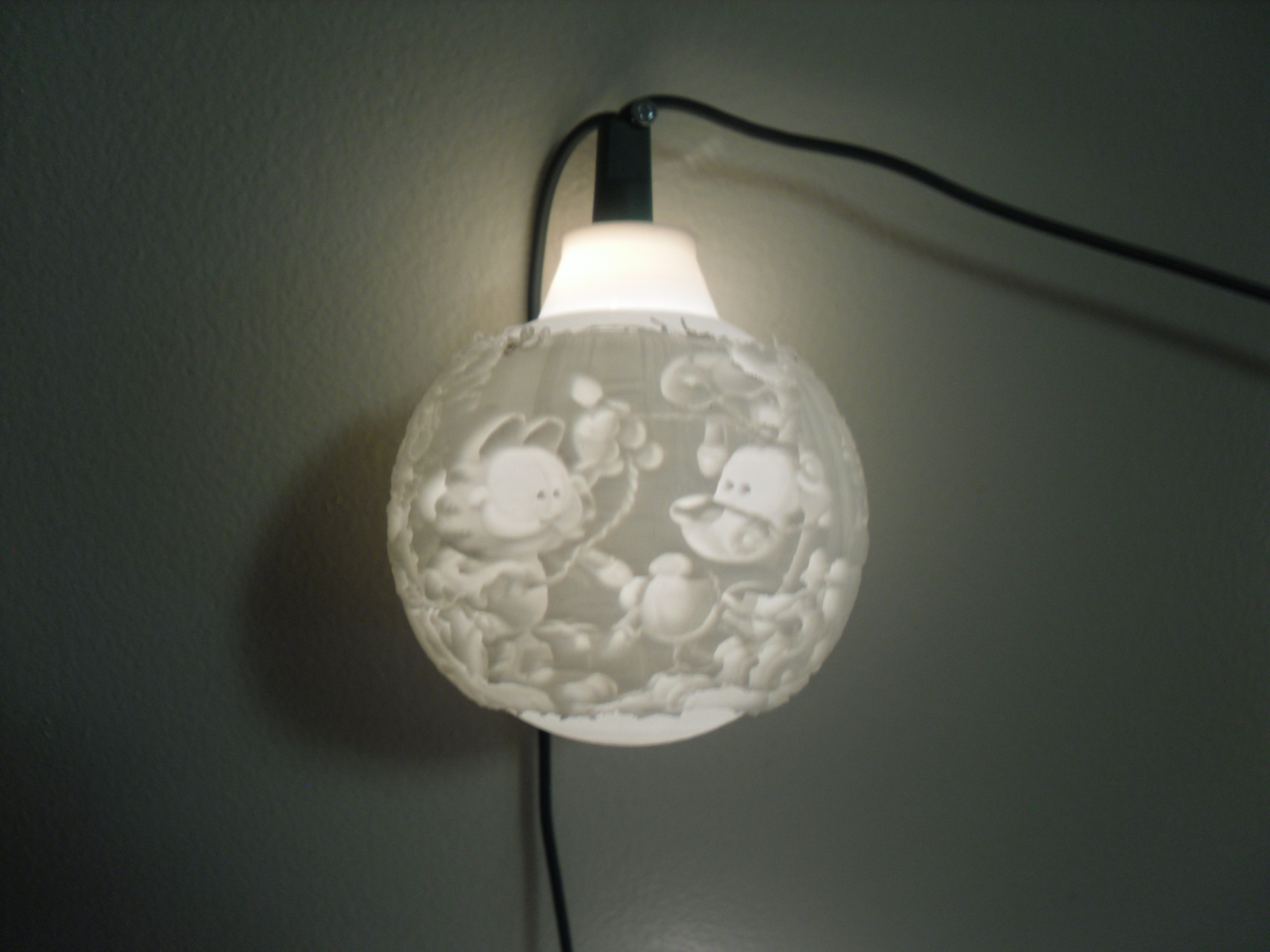 STL file Garfield Christmas lithophane bulb・3D printable model to ...