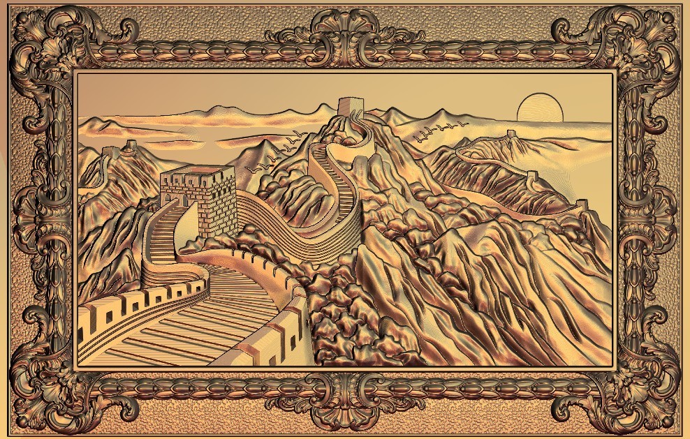 Free STL file Great chinese wall cnc router machine art frame・Template ...