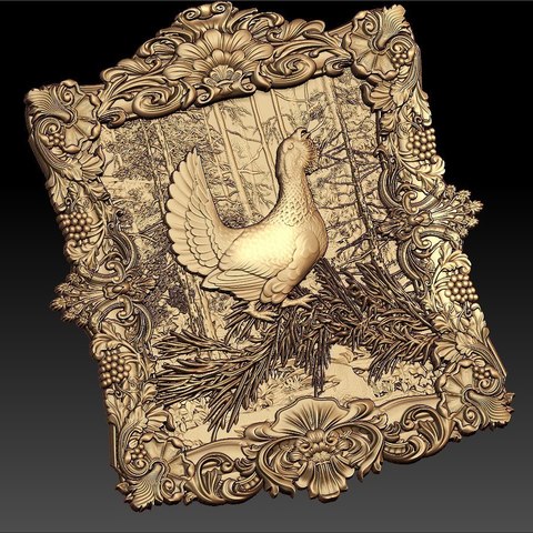 Download free STL cnc frame pheasant bird hunting ・ Cults