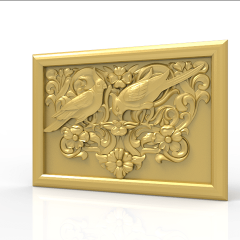 Download free STL two birds on a tree cnc router ・ Cults