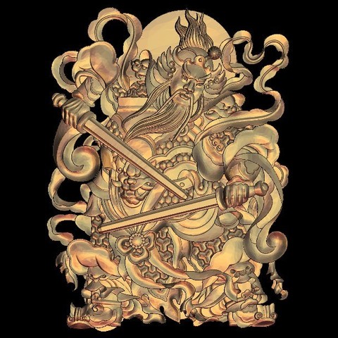 Download free STL file chinese warrior god cnc machine router • Design ...