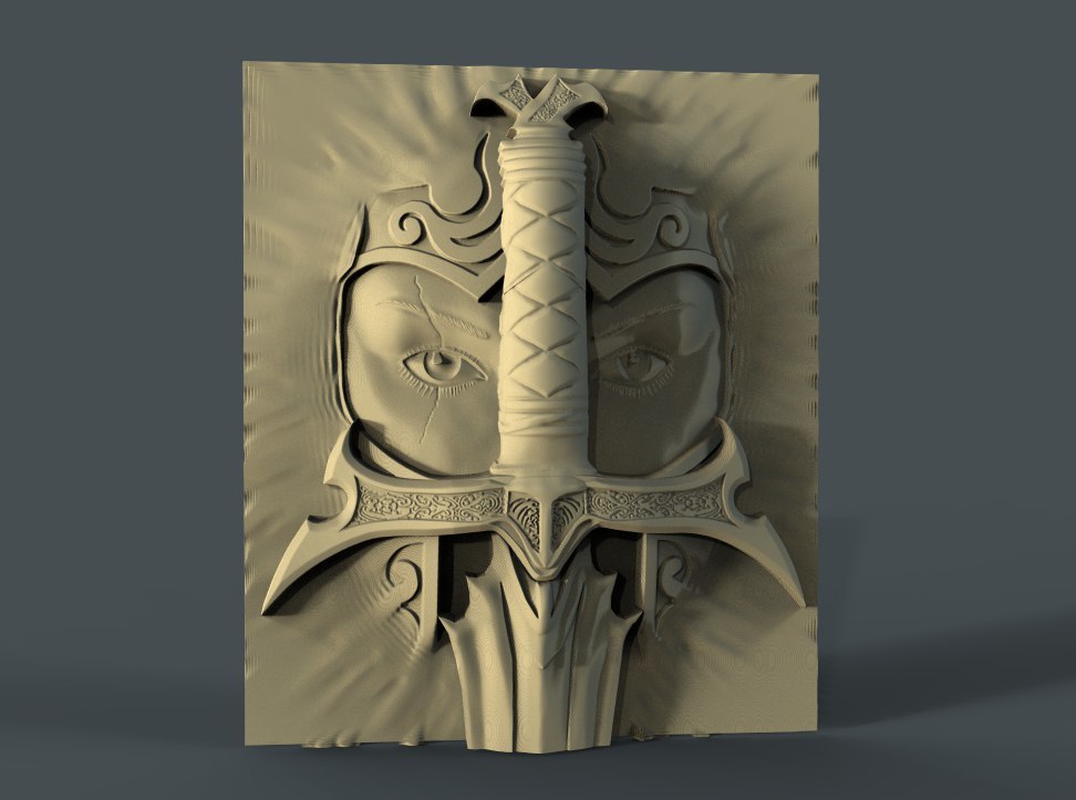 Free STL file viking face sword cnc art frame・3D printing template to ...