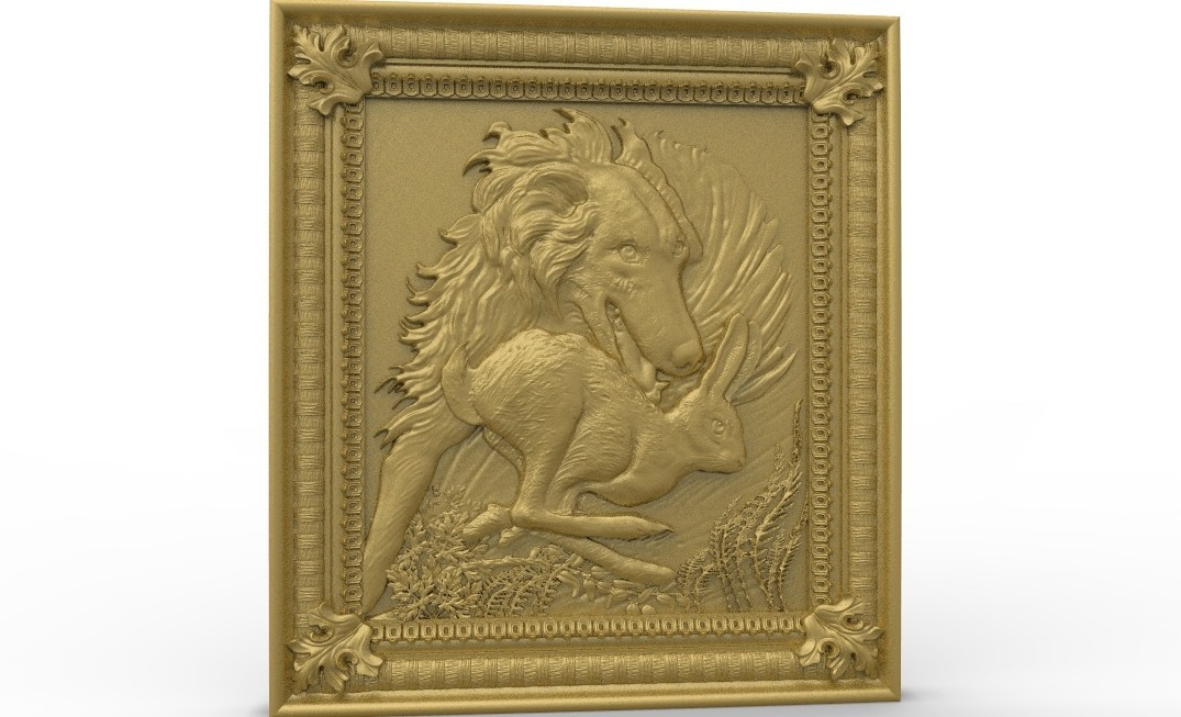 Fichier STL gratuit chien attraper chien tuer lapin lièvre lièvre cnc ...